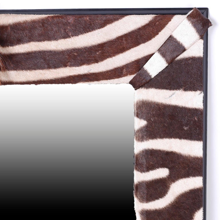 Zebra Hide Wall Mirror at 1stDibs
