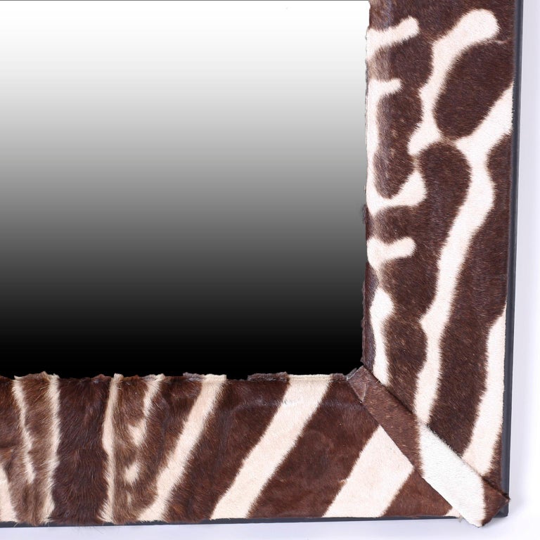 Zebra Hide Wall Mirror at 1stDibs