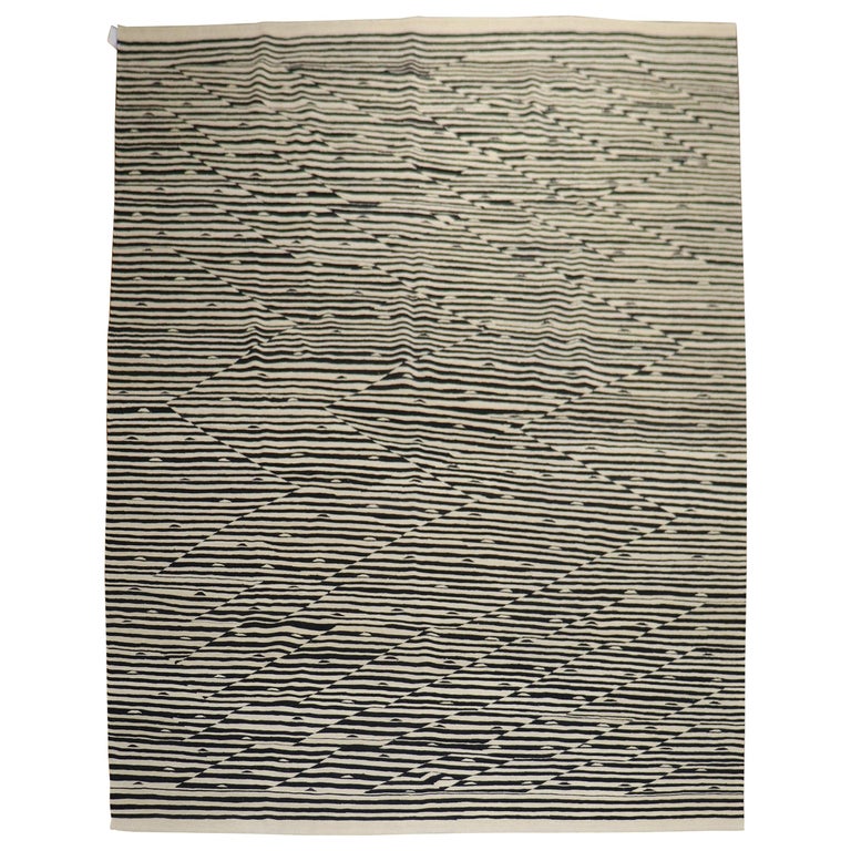 Zebra Like Motif Modern Persian Kilim For Sale at 1stDibs