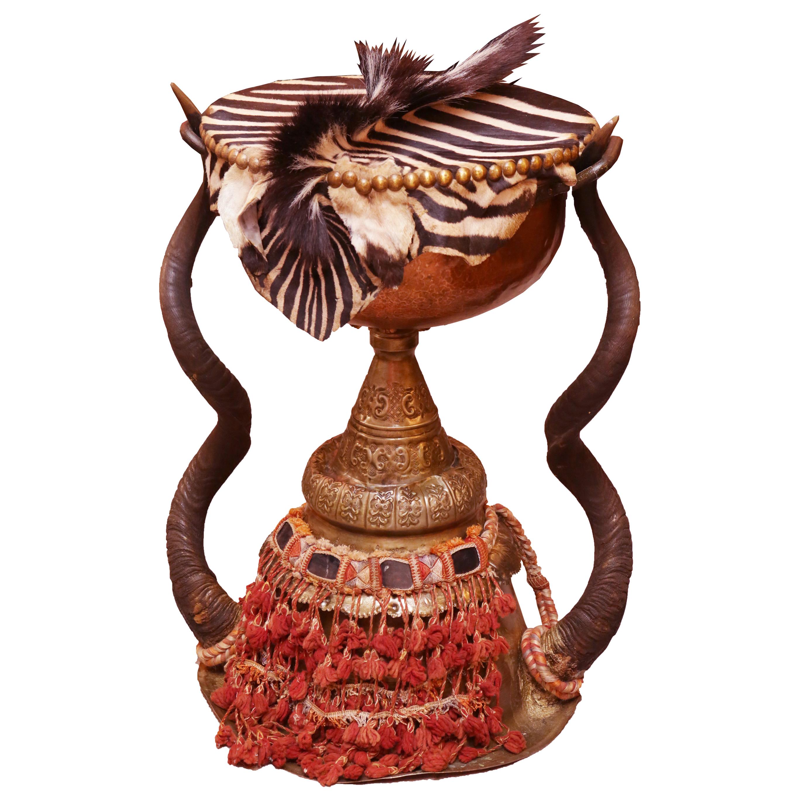 Zebra Side Table with Kudu Horns For Sale at 1stDibs | kudu horns for ...