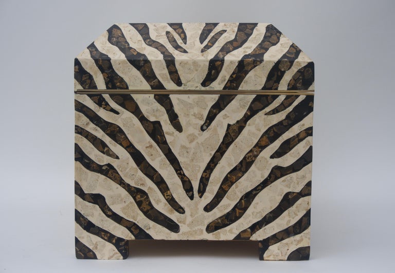 Zebra Motif Storage Box at 1stDibs