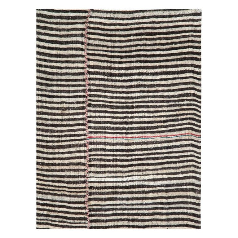 Zebra Print Mid-20th Century Handmade Persian Flatweave Kilim Accent ...