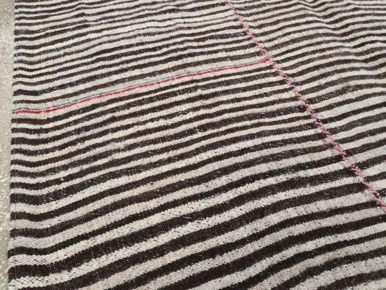 Zebra Print Mid-20th Century Handmade Persian Flatweave Kilim Accent ...