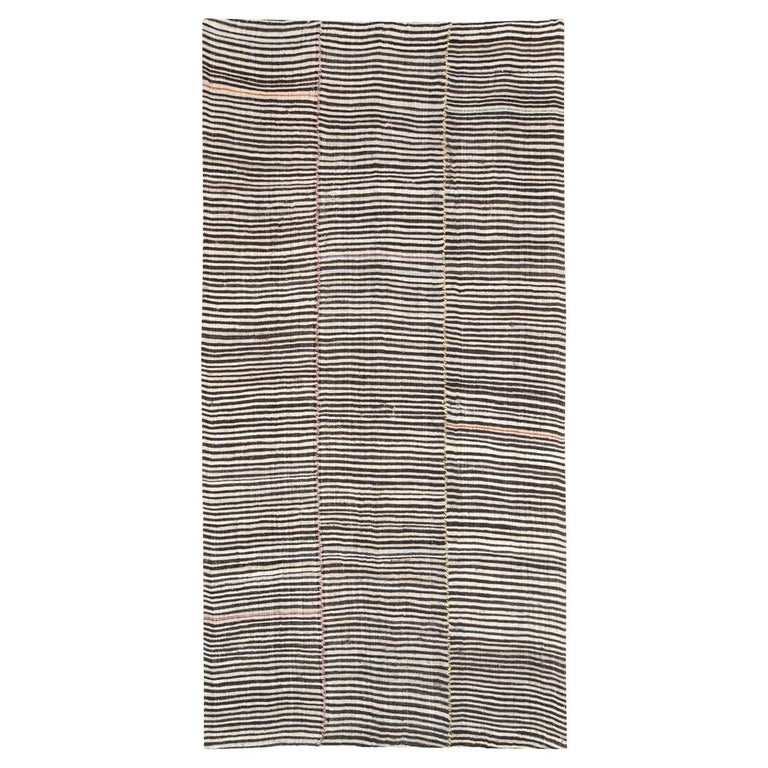 Zebra Print Mid-20th Century Handmade Persian Flatweave Kilim Accent ...