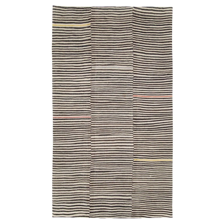 Zebra Print Mid-20th Century Handmade Persian Flatweave Kilim Accent ...