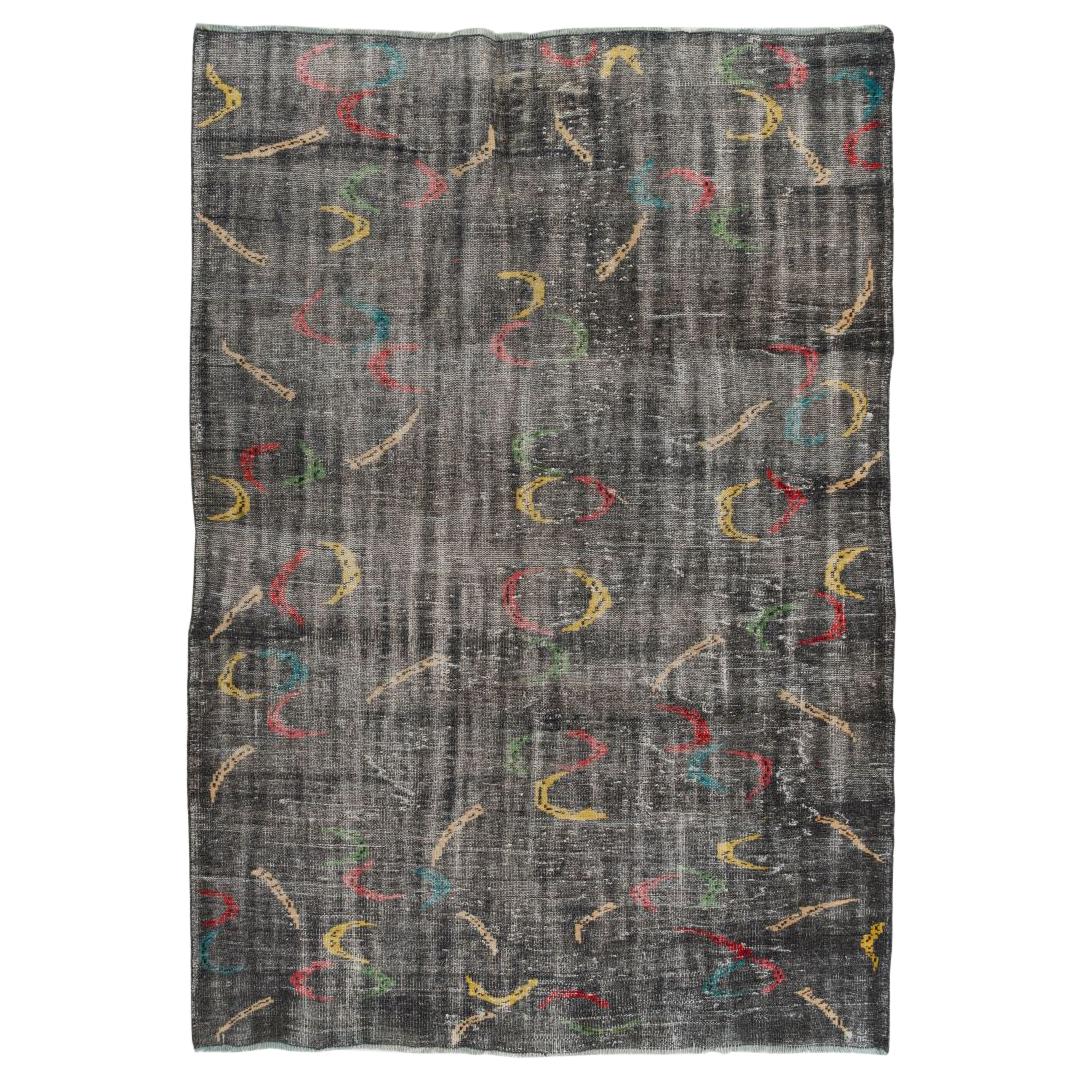 Hand-knotted 1960s vintage Zeki Muren Rug in Beige-Brown, Blue Art Deco ...