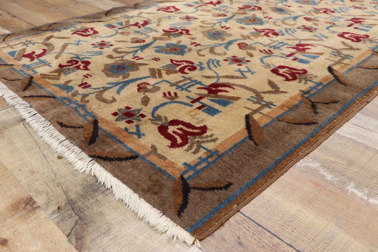 Zeki Muren Distressed Vintage Sivas Rug with Japanese Prairie Style at ...