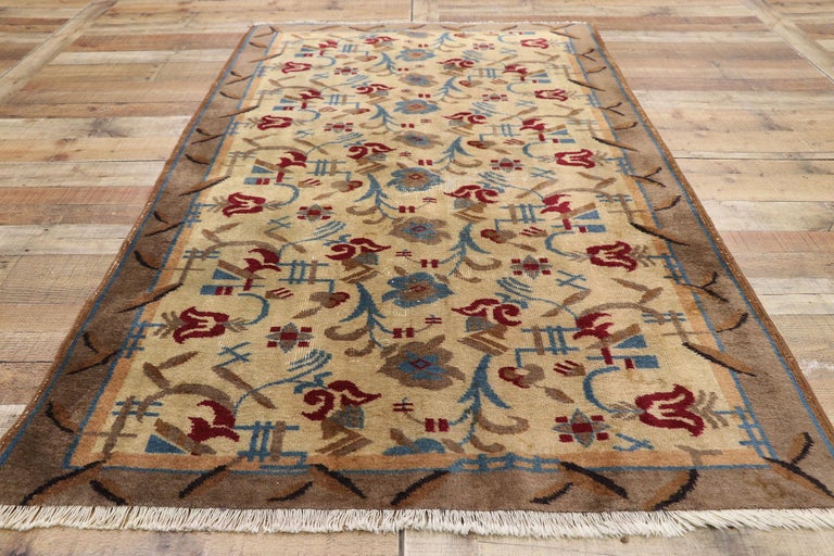 Zeki Muren Distressed Vintage Sivas Rug with Japanese Prairie Style at ...