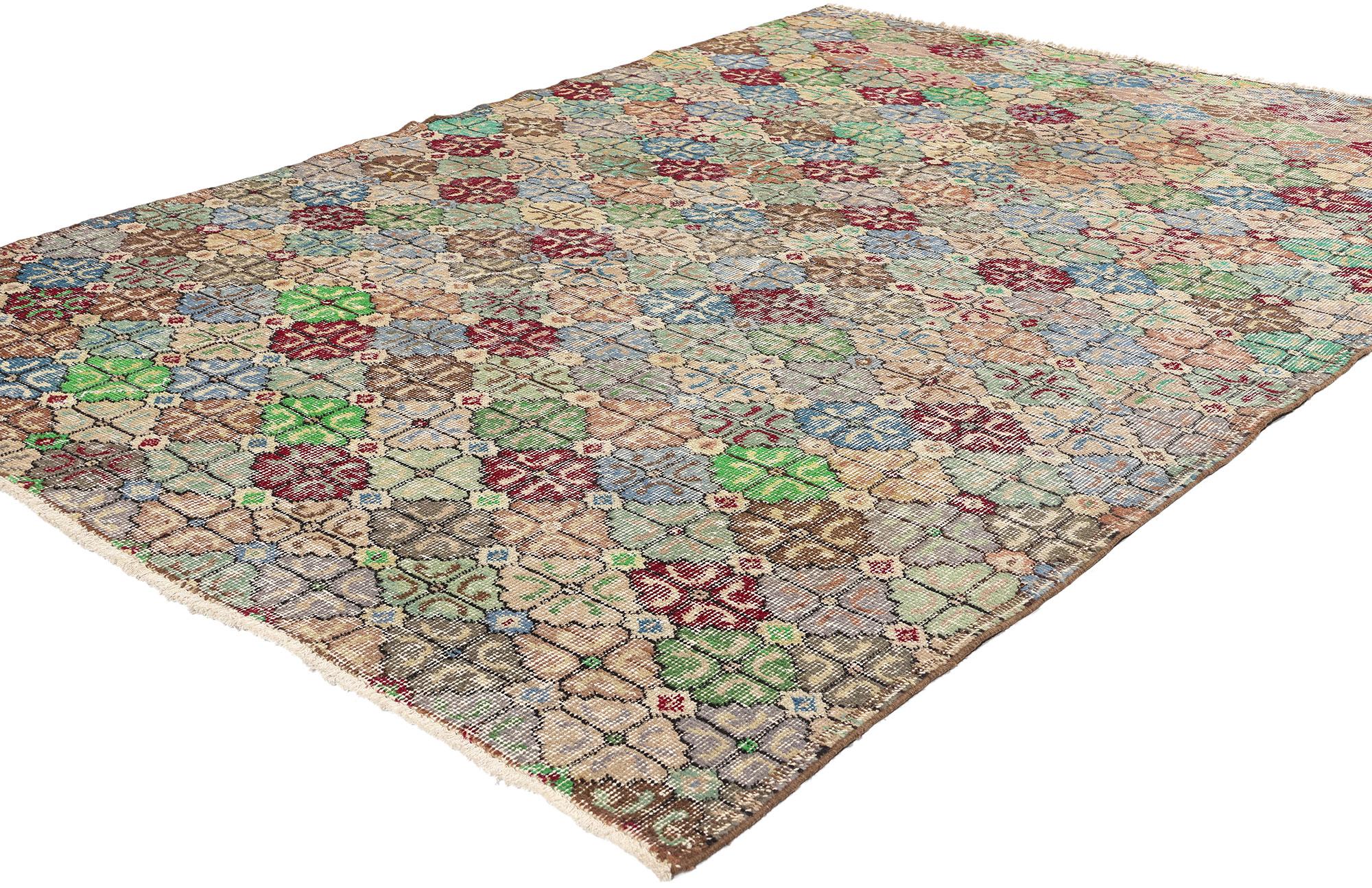 Zeki Muren Distressed Vintage Turkish Sivas Rug For Sale at 1stDibs ...