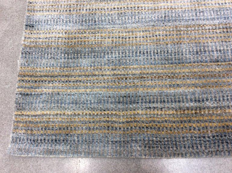 Zen Collection Rug in Striated Denim For Sale at 1stDibs
