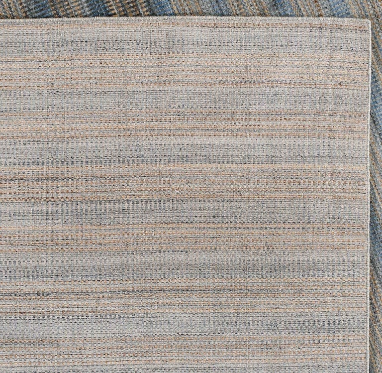 Zen Collection Rug in Striated Denim For Sale at 1stDibs