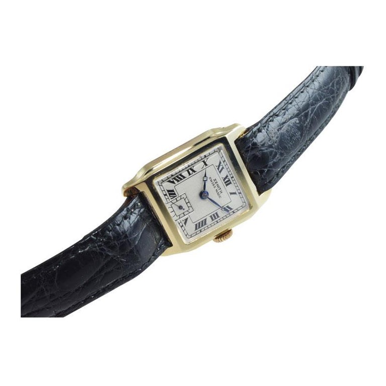 Zenith 14 Karat Yellow Gold Art Deco Tank Style Watch, circa 1920s at ...