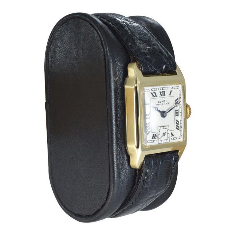 Zenith 14 Karat Yellow Gold Art Deco Tank Style Watch, circa 1920s at ...
