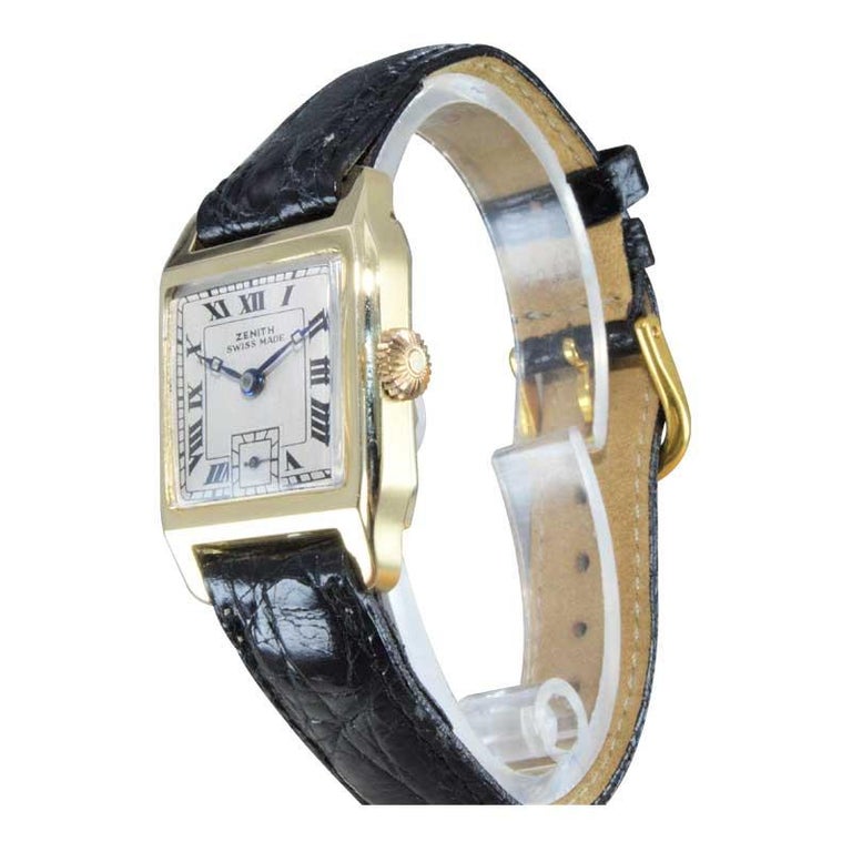 Zenith 14 Karat Yellow Gold Art Deco Tank Style Watch, circa 1920s at ...