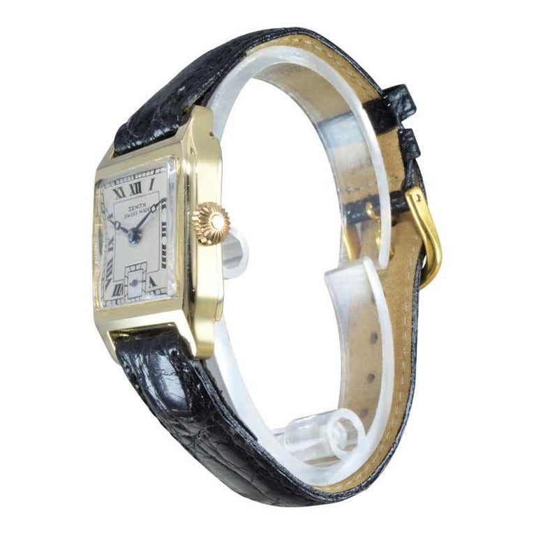 Zenith 14 Karat Yellow Gold Art Deco Tank Style Watch, circa 1920s at ...
