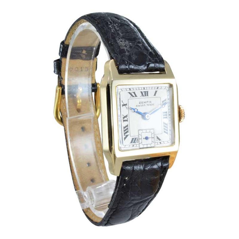 Zenith 14 Karat Yellow Gold Art Deco Tank Style Watch, circa 1920s at ...