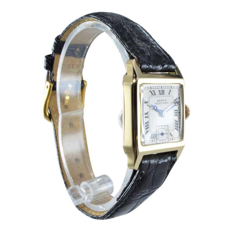 Zenith 14 Karat Yellow Gold Art Deco Tank Style Watch, circa 1920s at ...