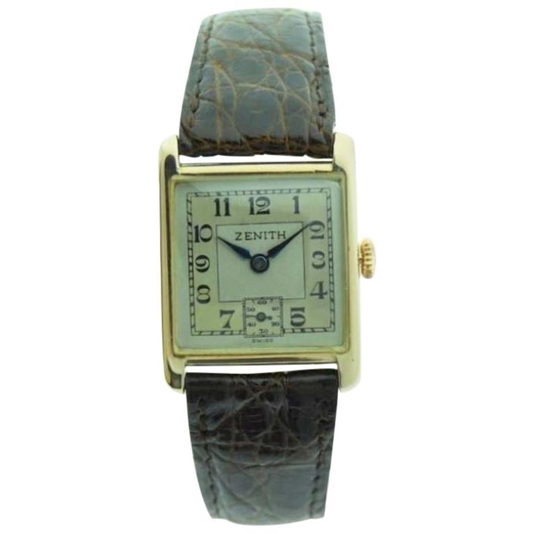 Zenith 9 Karat English Market Art Deco Watch, circa 1920s For Sale at ...