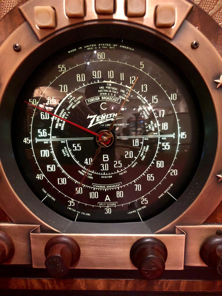 Zenith Antique '1937' 6-S-330 Tombstone Black Dial Tube Radio and ...