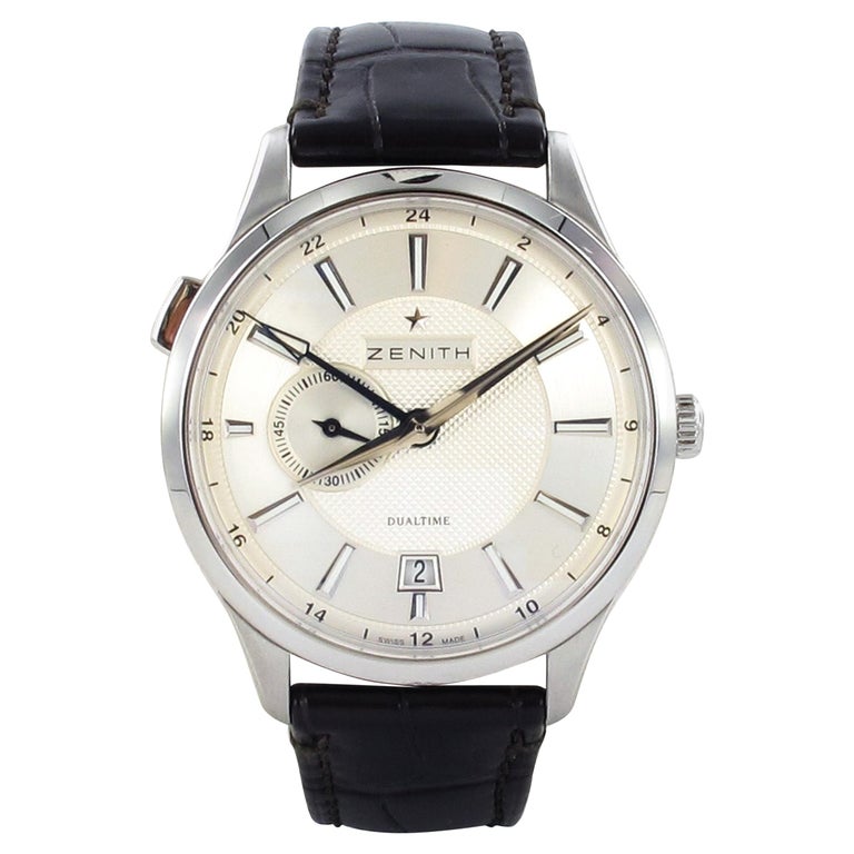 Zenith Captain Dual Time in Stainless Steel For Sale at 1stDibs
