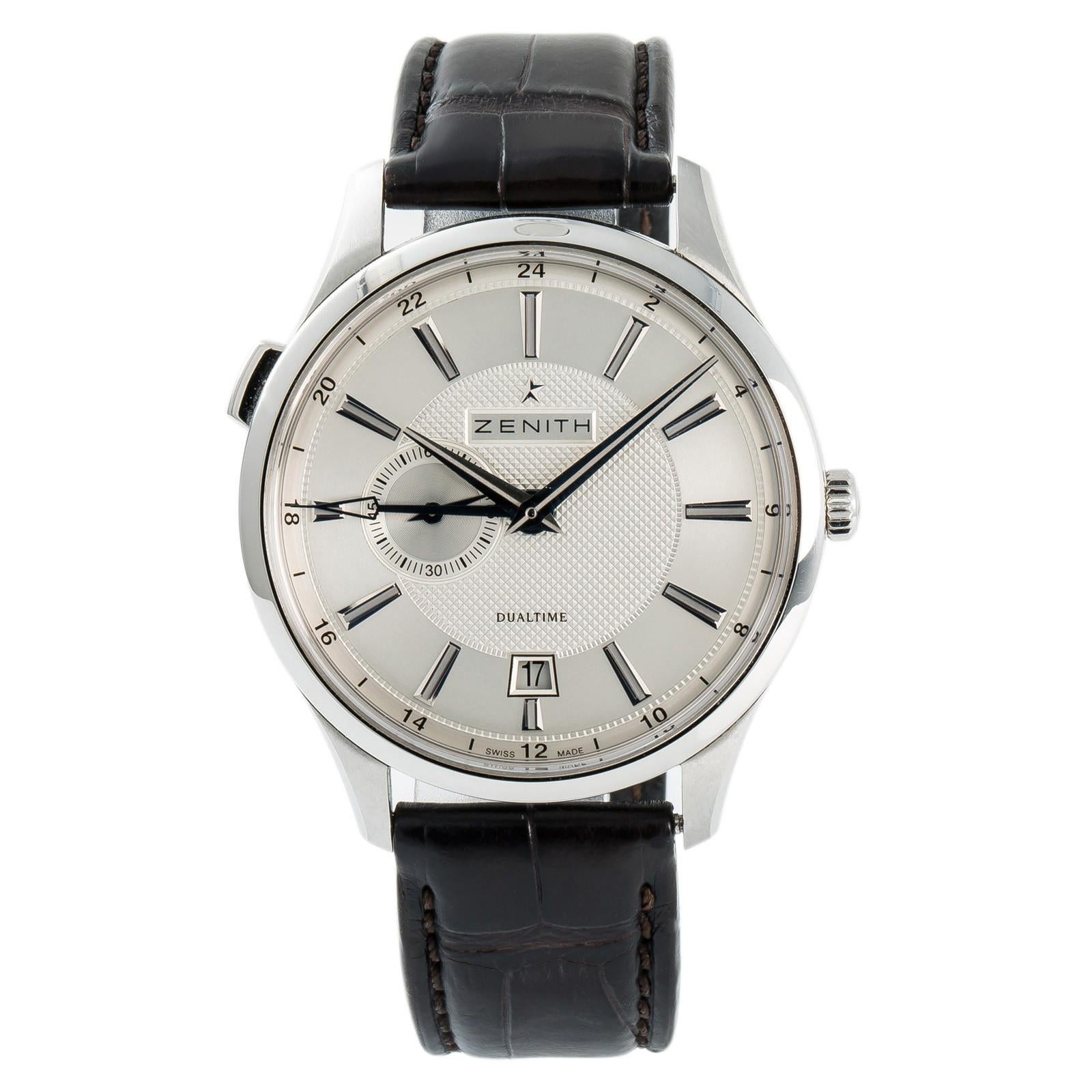 Zenith Captain Dual Time, Silver Dial Certified Authentic For Sale at ...