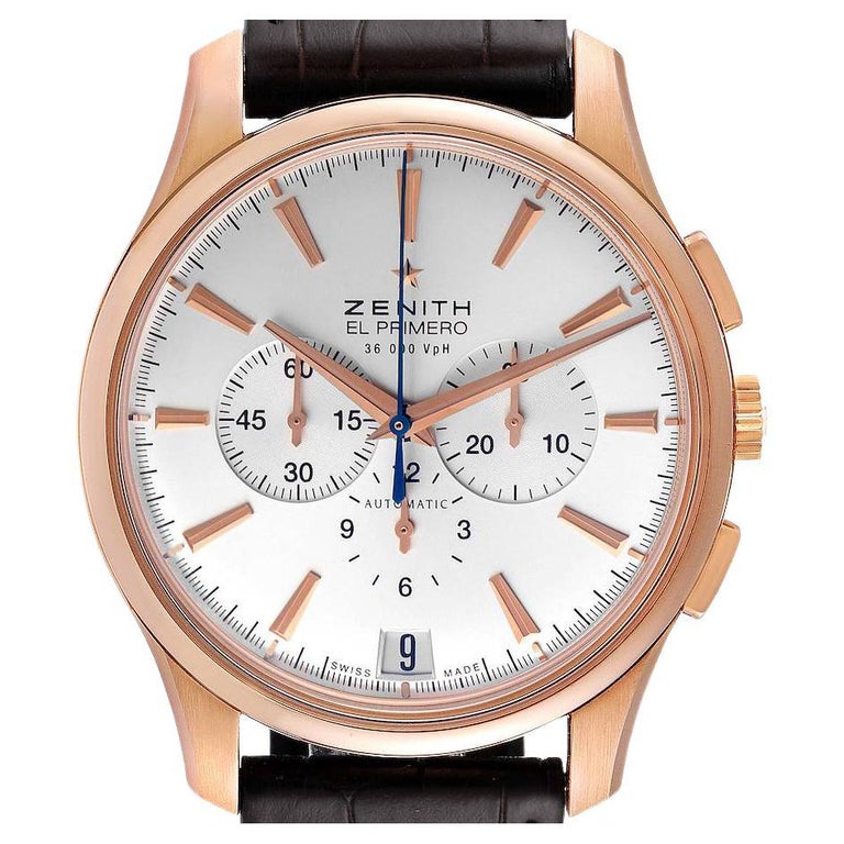 Zenith El Primero Captain Rose Gold Chronograph Mens Watch 18.2110.400 ...