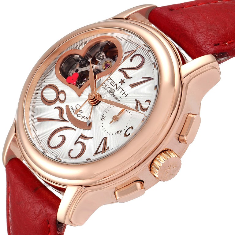 Zenith El Primero Open Heart Rose Gold Chronograph Watch 18.1230.4021 ...