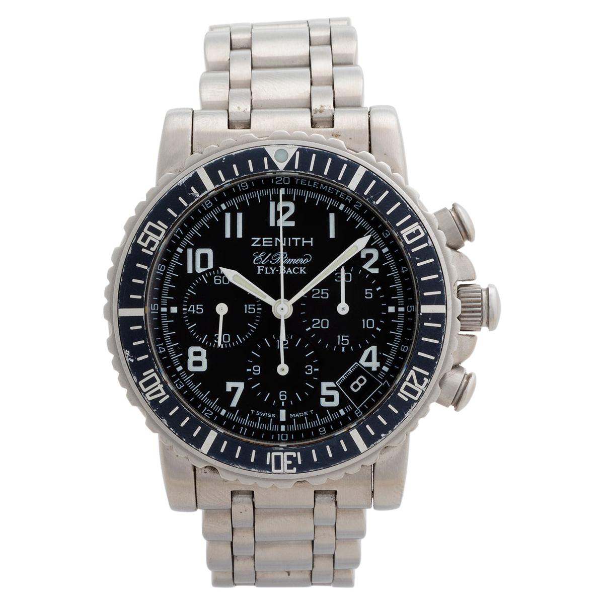 Pre-Owned Zenith EL Primero Stainless Steel A384 Watch at 1stDibs