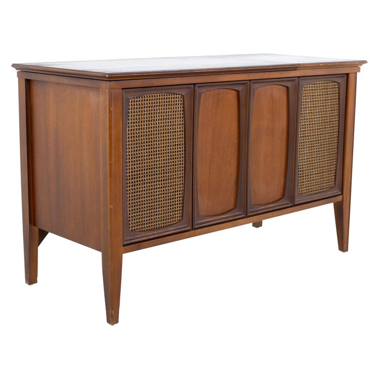 Zenith Mid Century Walnut Stereo Record Console at 1stDibs