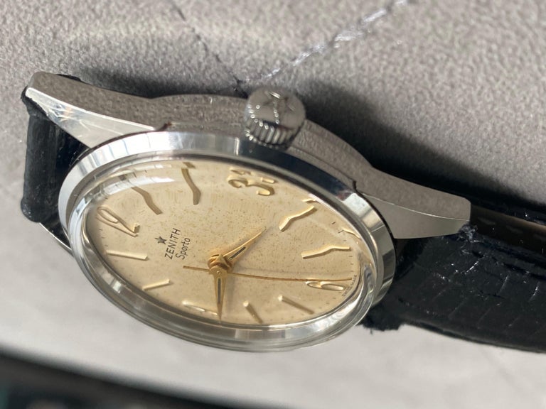 Zenith Sporto Vintage Manual Wind Swiss Watch For Sale at 1stDibs