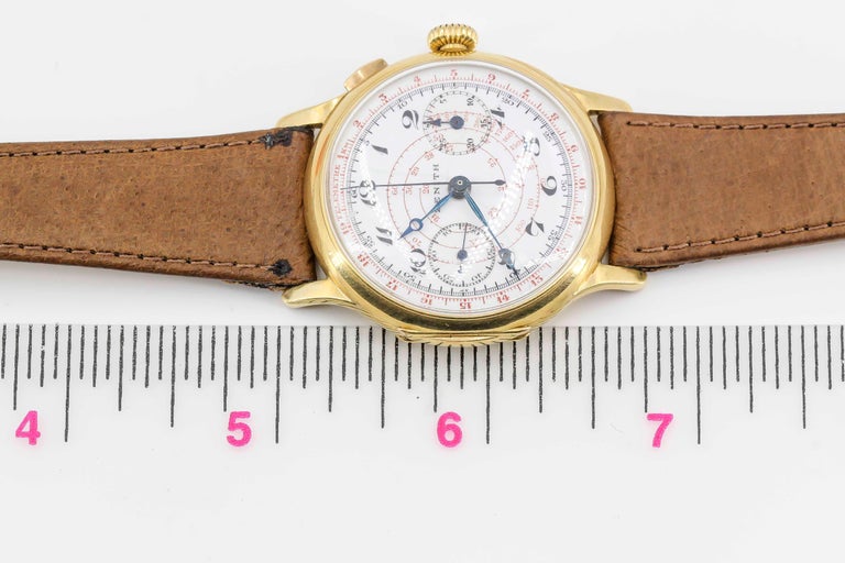 Zenith Yellow Gold Single Button Chronograph Manual wind Wristwatch For ...