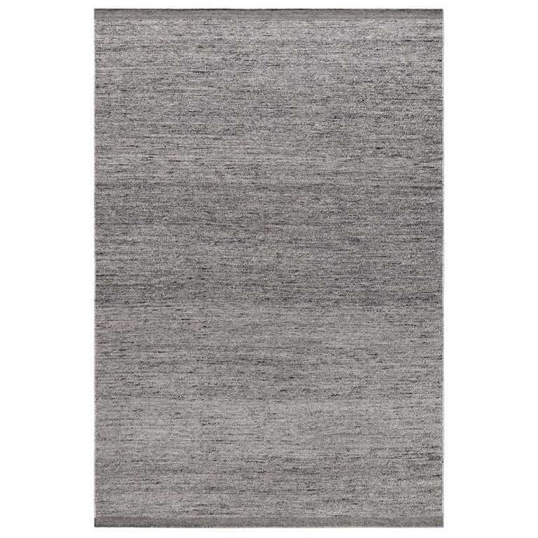 Zero Gray Mix Handwoven Wool Rug For Sale at 1stDibs