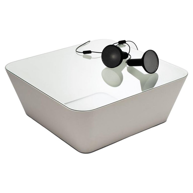 Zero-In Table White and Transparent Glass by Established and Sons For ...