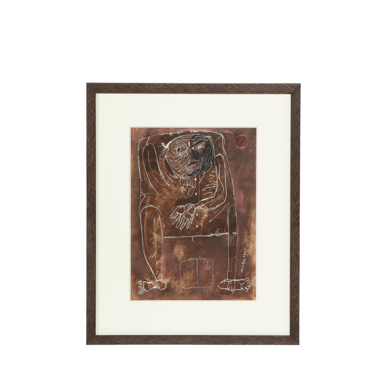 Zero Mostel - Man With Jacket and Wilted Flower, peinture à l'huile sur ...