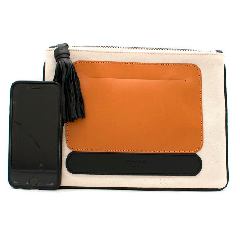 Zeus + Dione Leather and Canvas Clutch Bag For Sale at 1stDibs | zeus ...