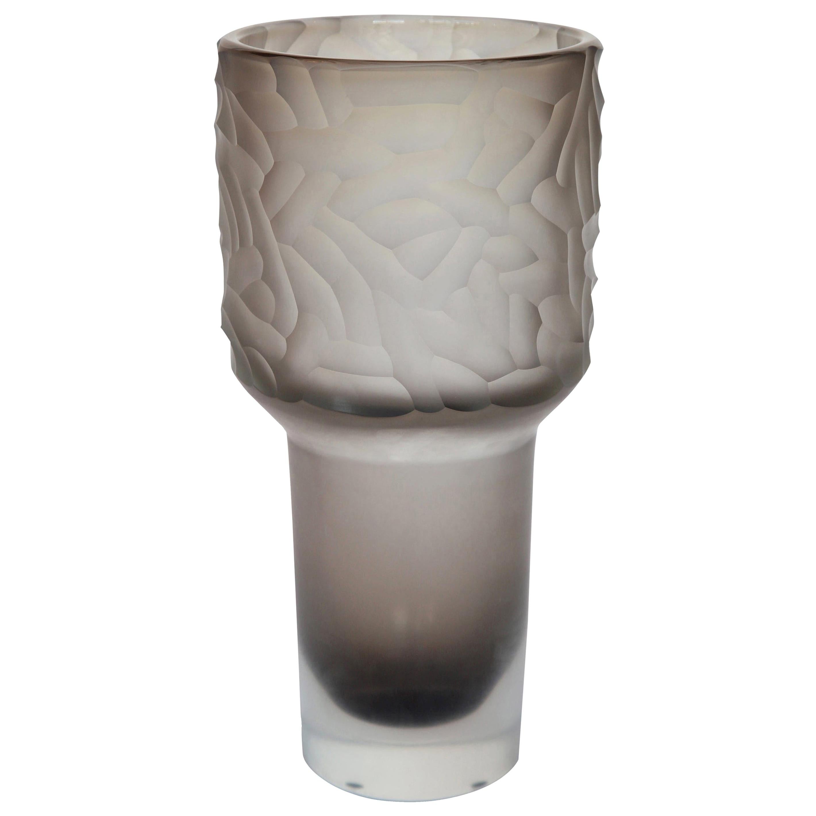 Zeus Grey Murano Glass Vase For Sale at 1stDibs