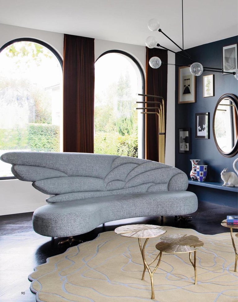 Zeus Winged Sofa by Emilie Lemardeley, 21st Century, Linen and Cotton ...