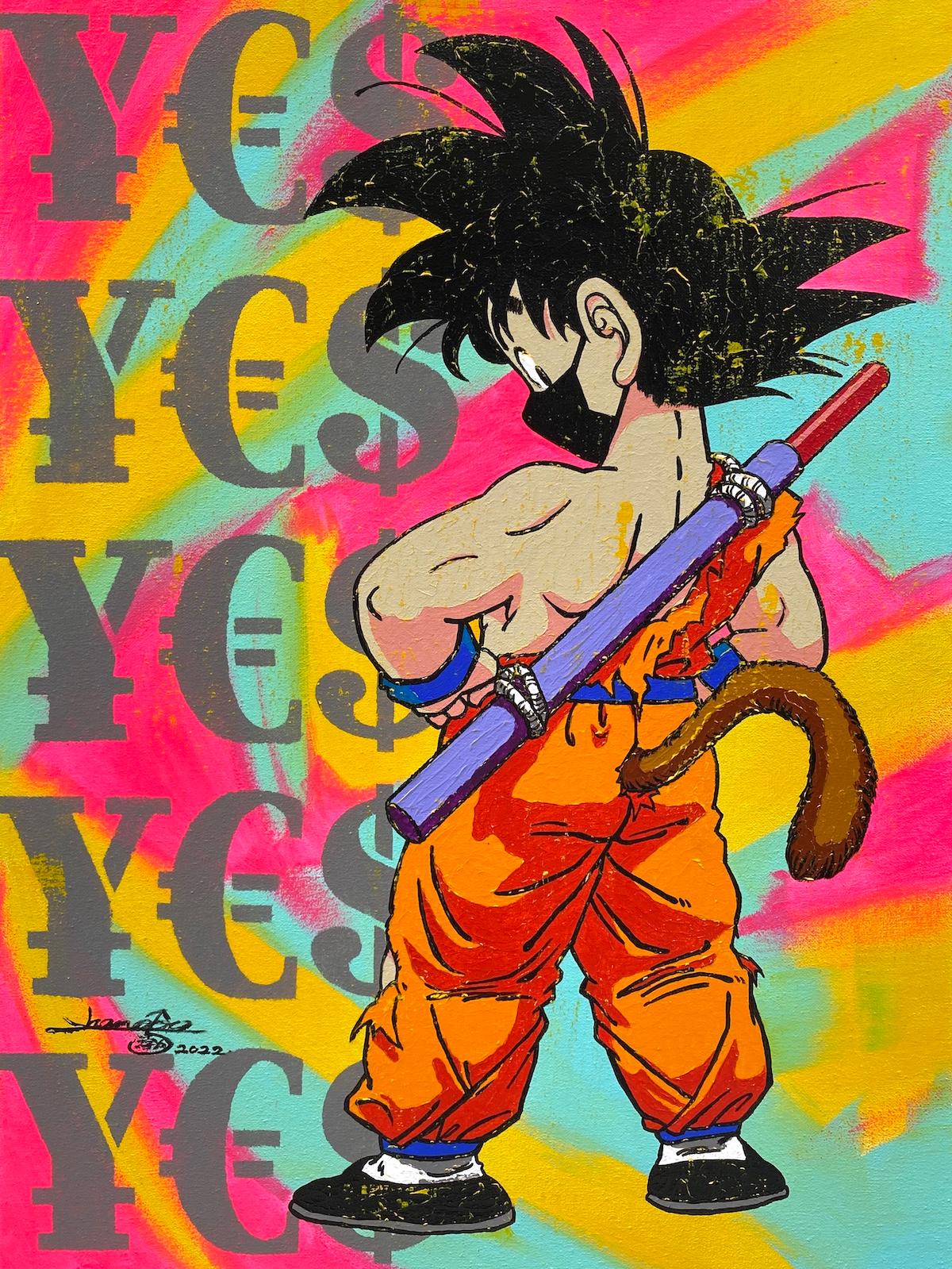 Zhang Bo - Japanese Cartoon - Dragonball Bulma and Son Goku - pop art ...