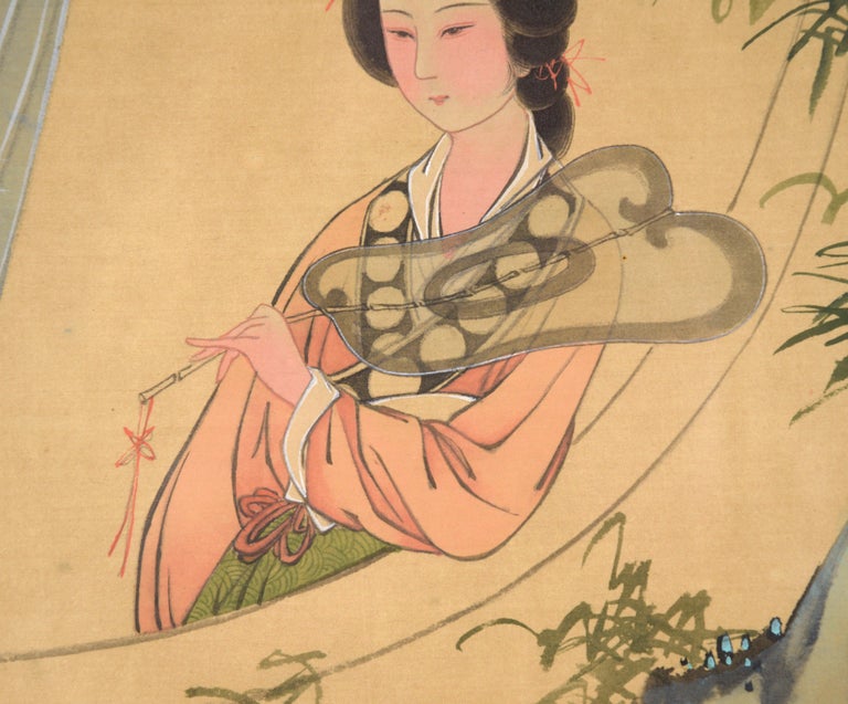 Zhang Fang - Portraits of Chinese Women on Silk (Pair) For Sale at 1stDibs
