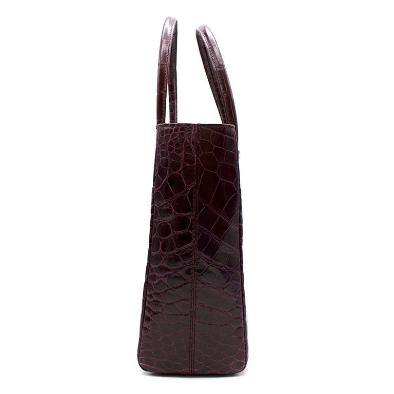 Zilli Purple Shiny Crocodile Grande Maroquinerie Bag For Sale at 1stDibs