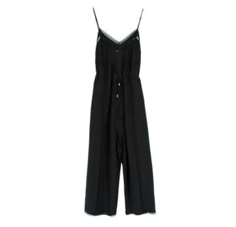 Zimmermann Black Lace Trimmed Cropped Jumpsuit For Sale At 1stdibs