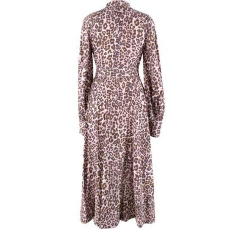 Zimmermann Leopard Print Silk Belted Maxi Dress For Sale at 1stDibs