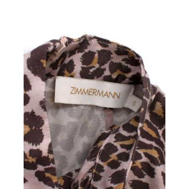 Zimmermann Leopard Print Silk Belted Maxi Dress For Sale at 1stDibs