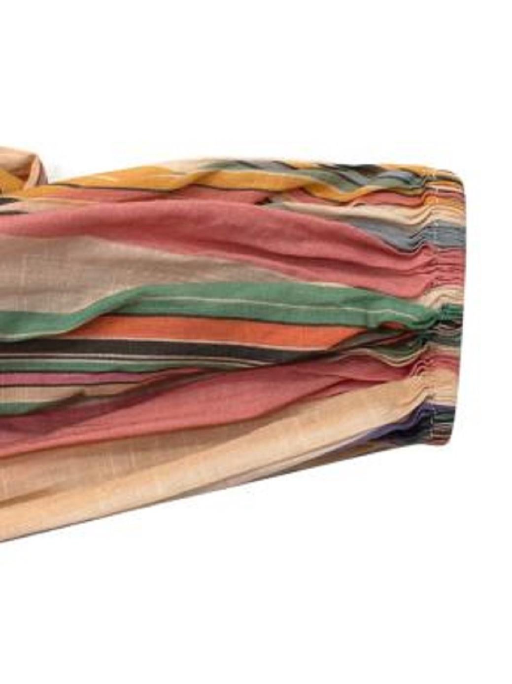 Zimmermann Mae Striped Cotton Wrap Blouse For Sale at 1stDibs