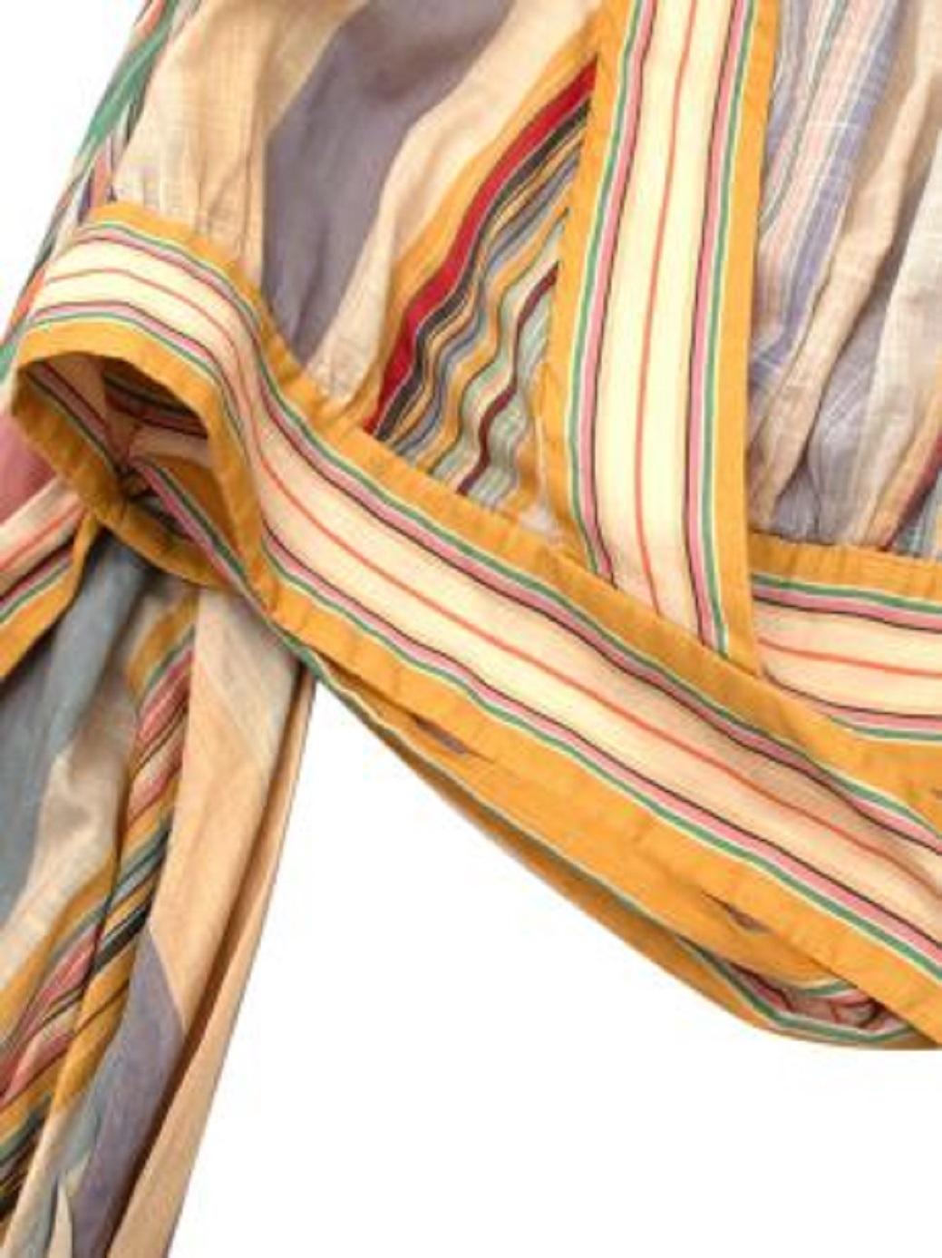 Zimmermann Mae Striped Cotton Wrap Blouse For Sale at 1stDibs
