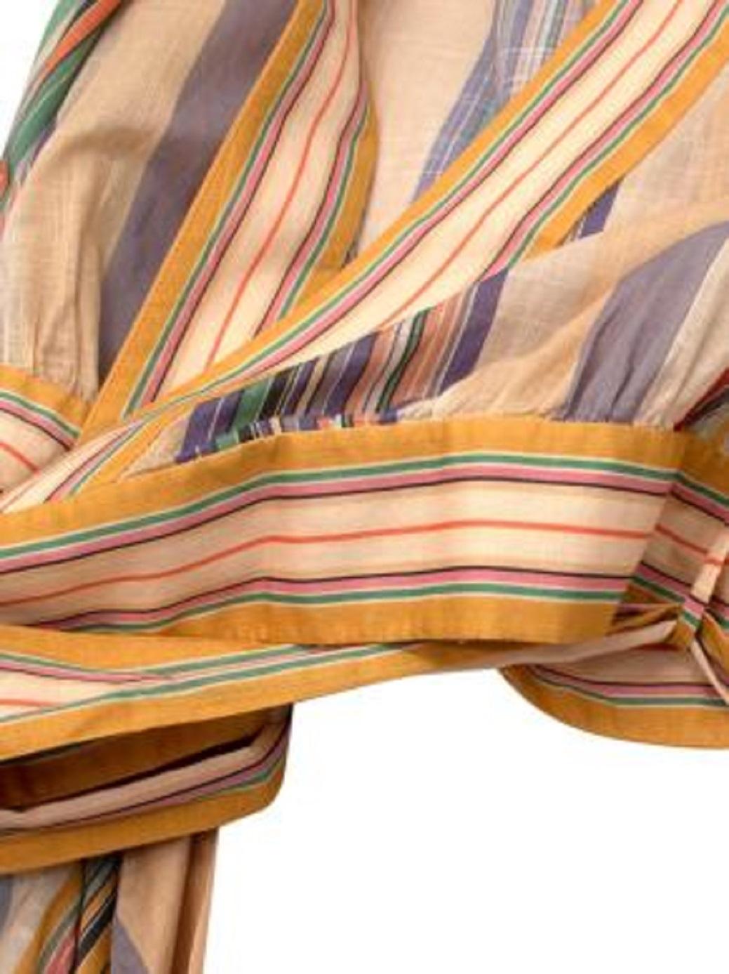 Zimmermann Mae Striped Cotton Wrap Blouse For Sale at 1stDibs