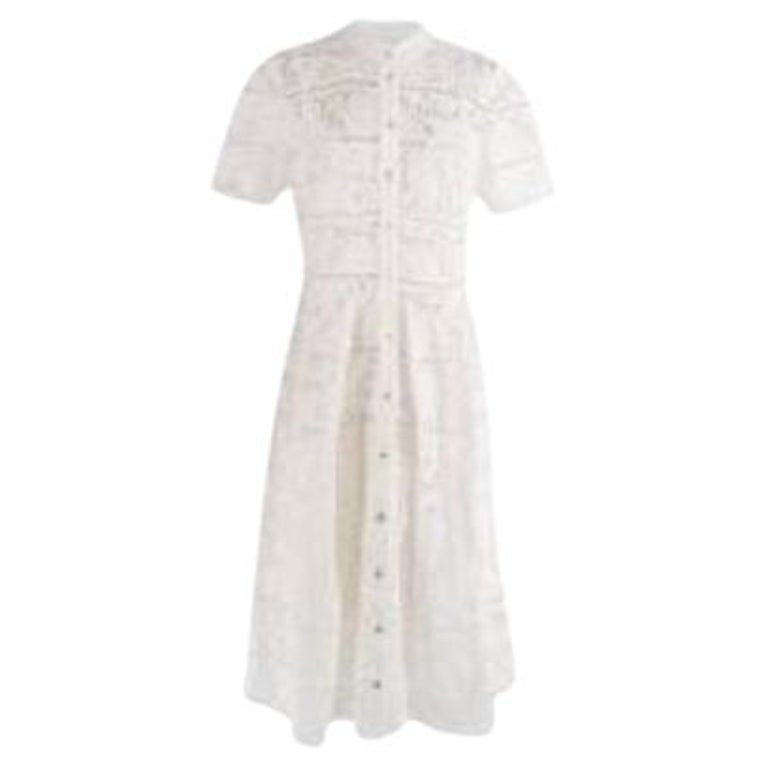 Zimmermann White Guipure Lace Shirt Dress For Sale at 1stDibs