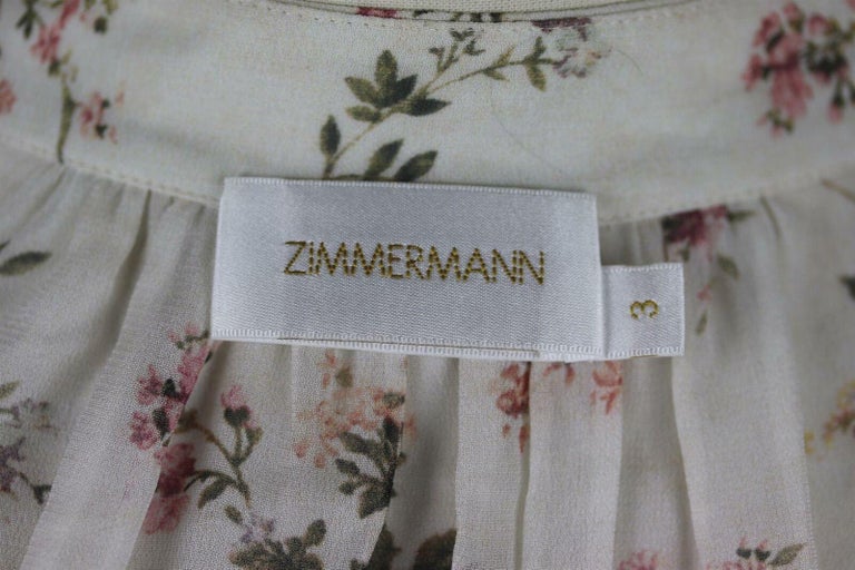Zimmermann Whitewave Floral Print Lace Panelled Silk Blend Mini Dress ...