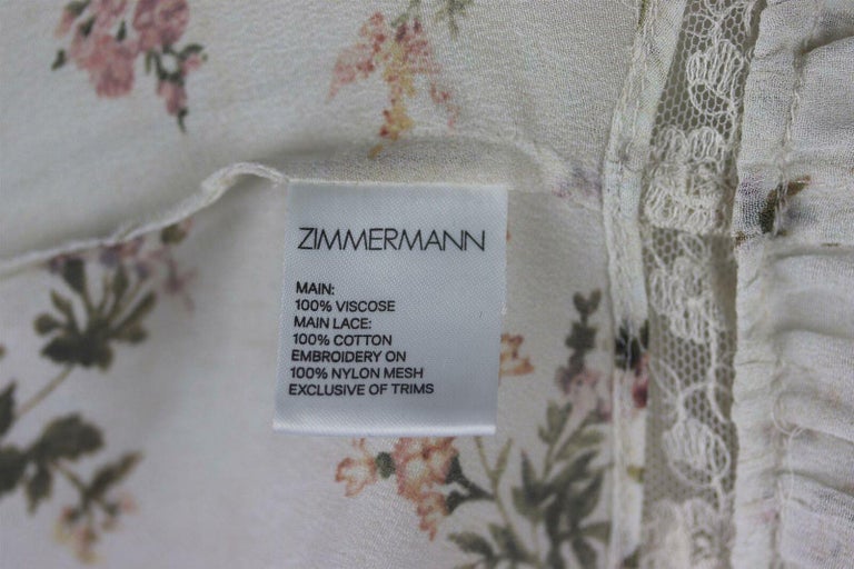 Zimmermann Whitewave Floral Print Lace Panelled Silk Blend Mini Dress ...