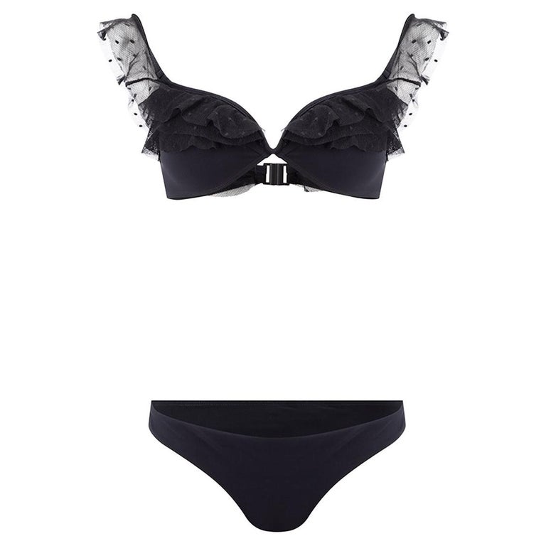 Zimmermann Women's Black Polkadot Lace Accent Bikini Set For Sale at ...